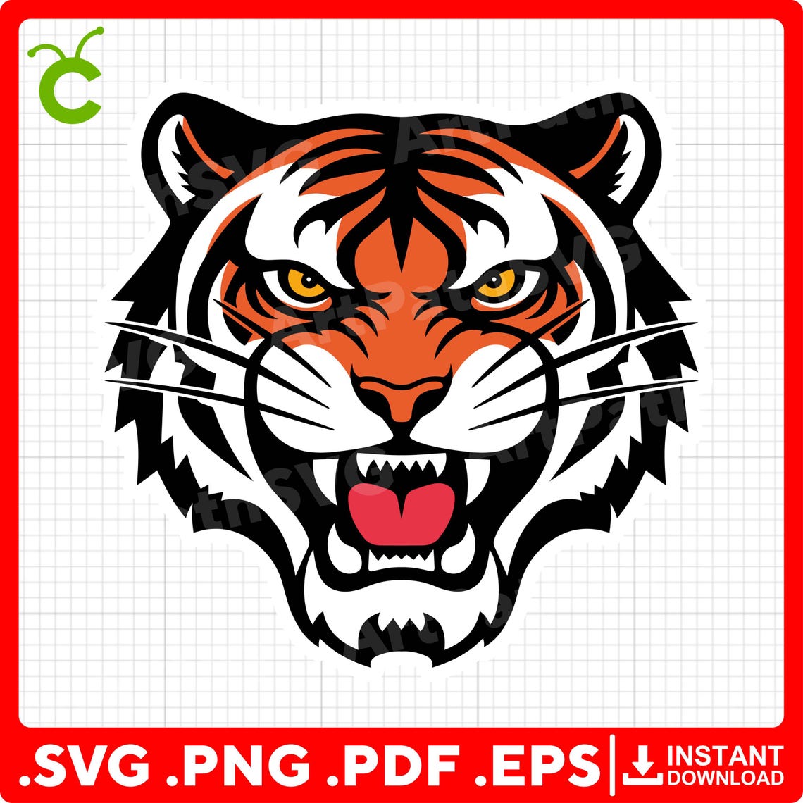 Roaring Tiger Head SVG for Cricut – Svg, Pdf, Png, Eps Files – Perfect ...