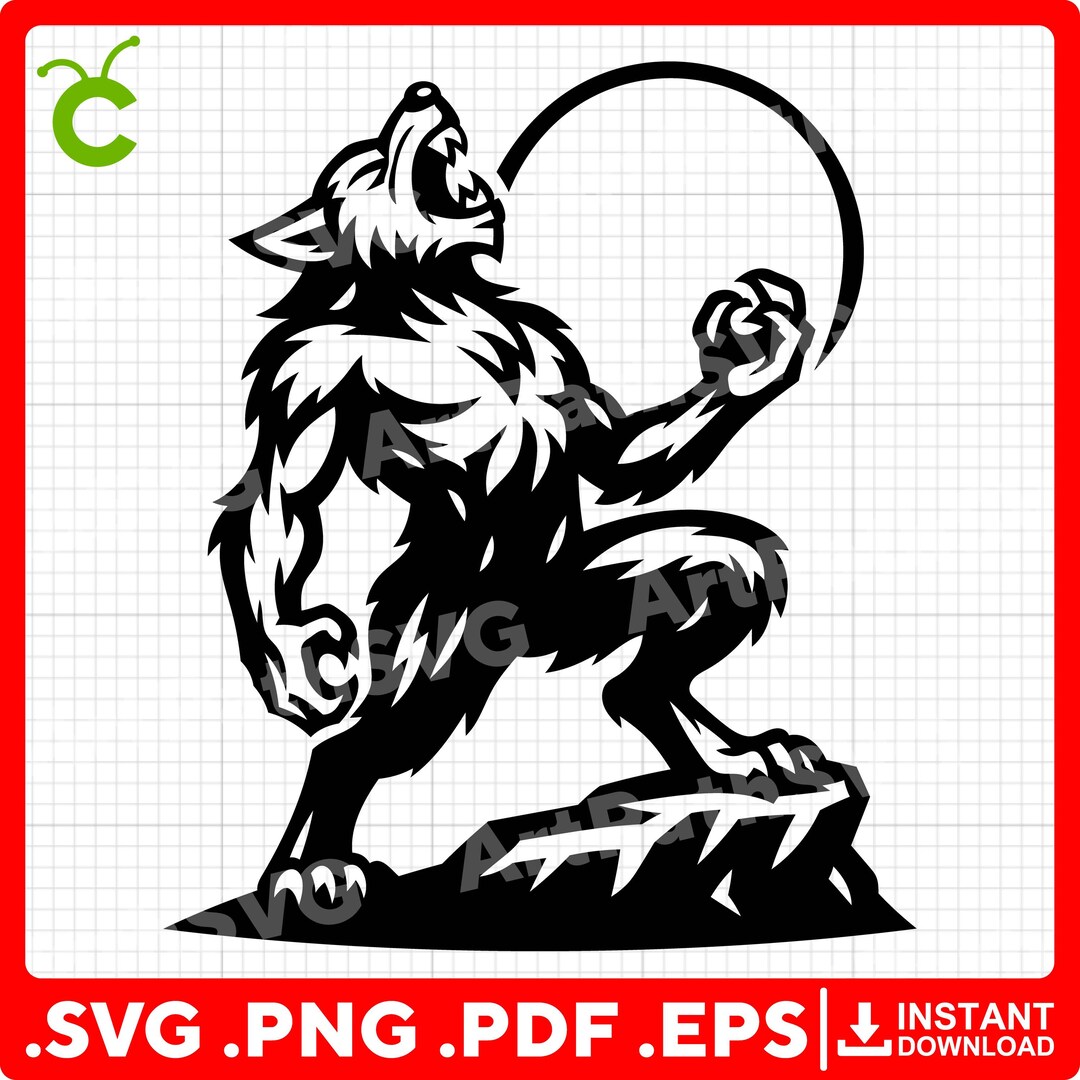 Werewolf SVG | Howling Werewolf SVG | Halloween Monster Clipart ...
