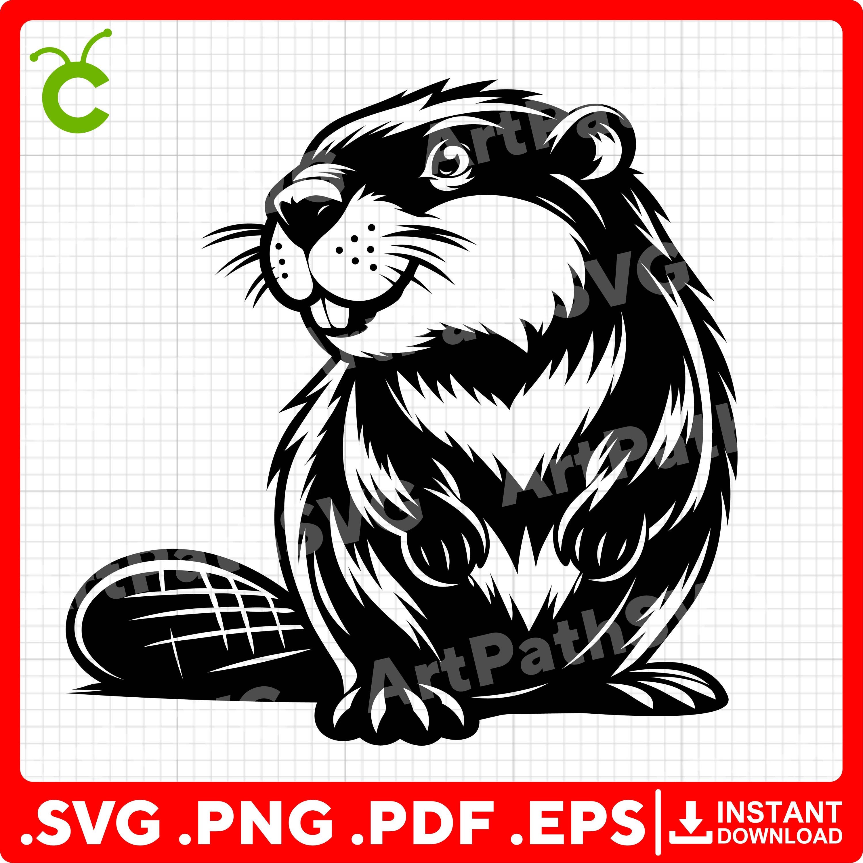 Cute Beaver SVG, Happy Beaver Clip Art, Beaver SVG for Cricut – Svg ...