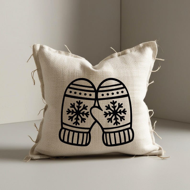 Winter Mittens SVG | Christmas Gloves SVG | Snowflake Mitten Clipart ...