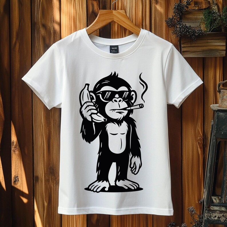 Cool Monkey SVG | Smoking Monkey Clipart | Funny Gorilla SVG ...