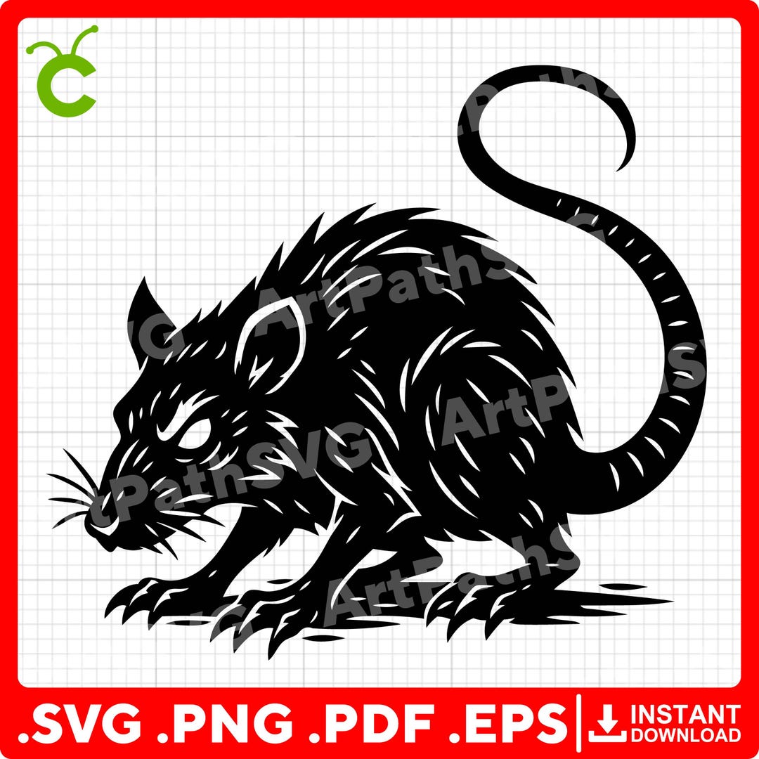 Rat SVG | Gothic Halloween Rat Clipart | Evil Rat SVG | Scary Rat SVG ...