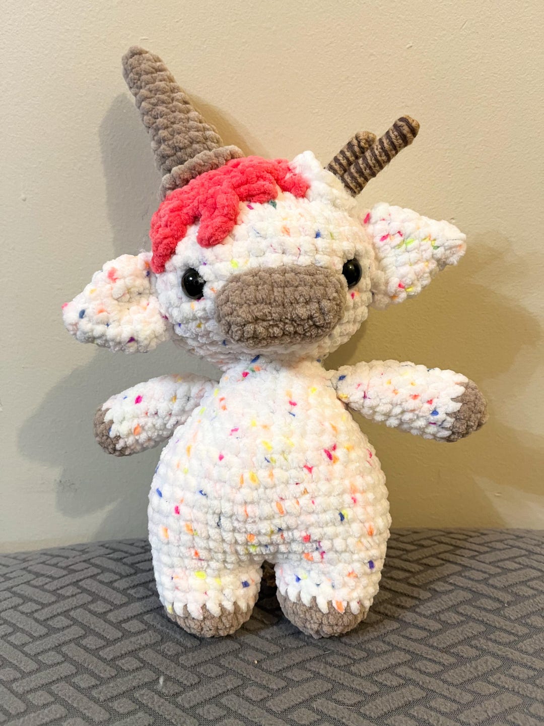 Vanilla Sprinkle Ice Cream Cow Amigurumi Crochet Plushie - Etsy