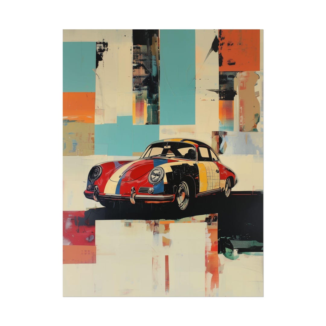Vintage Porsche Collage Fine Art Poster | Car Enthusiast Gift | Garage ...