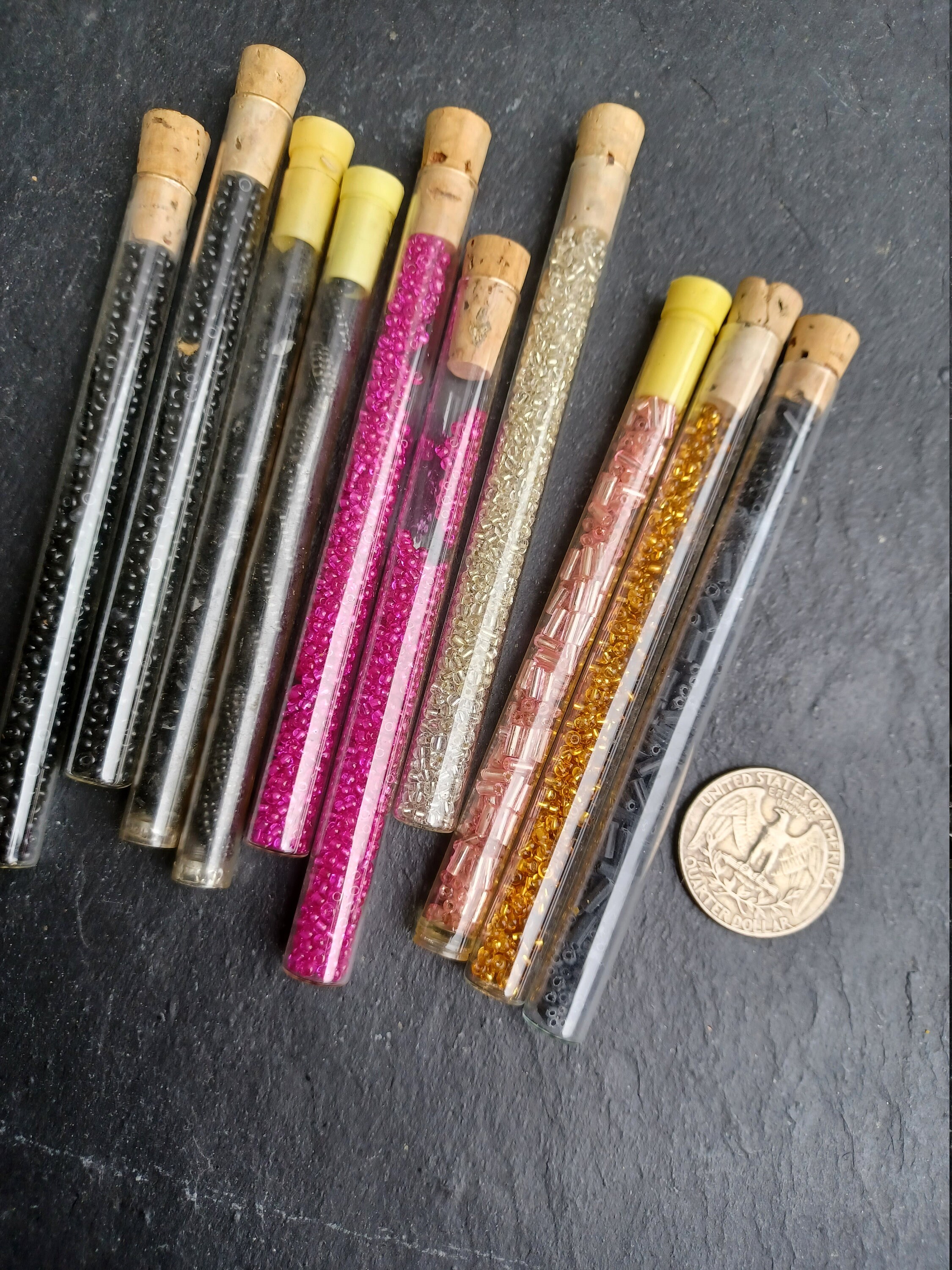 10 Vials of Glass Vintage Seed Beads - Etsy