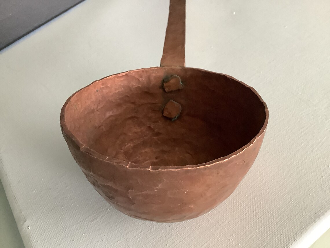 Vintage Hand Wrought Solid Copper Ladle With Hanging Ring - Etsy