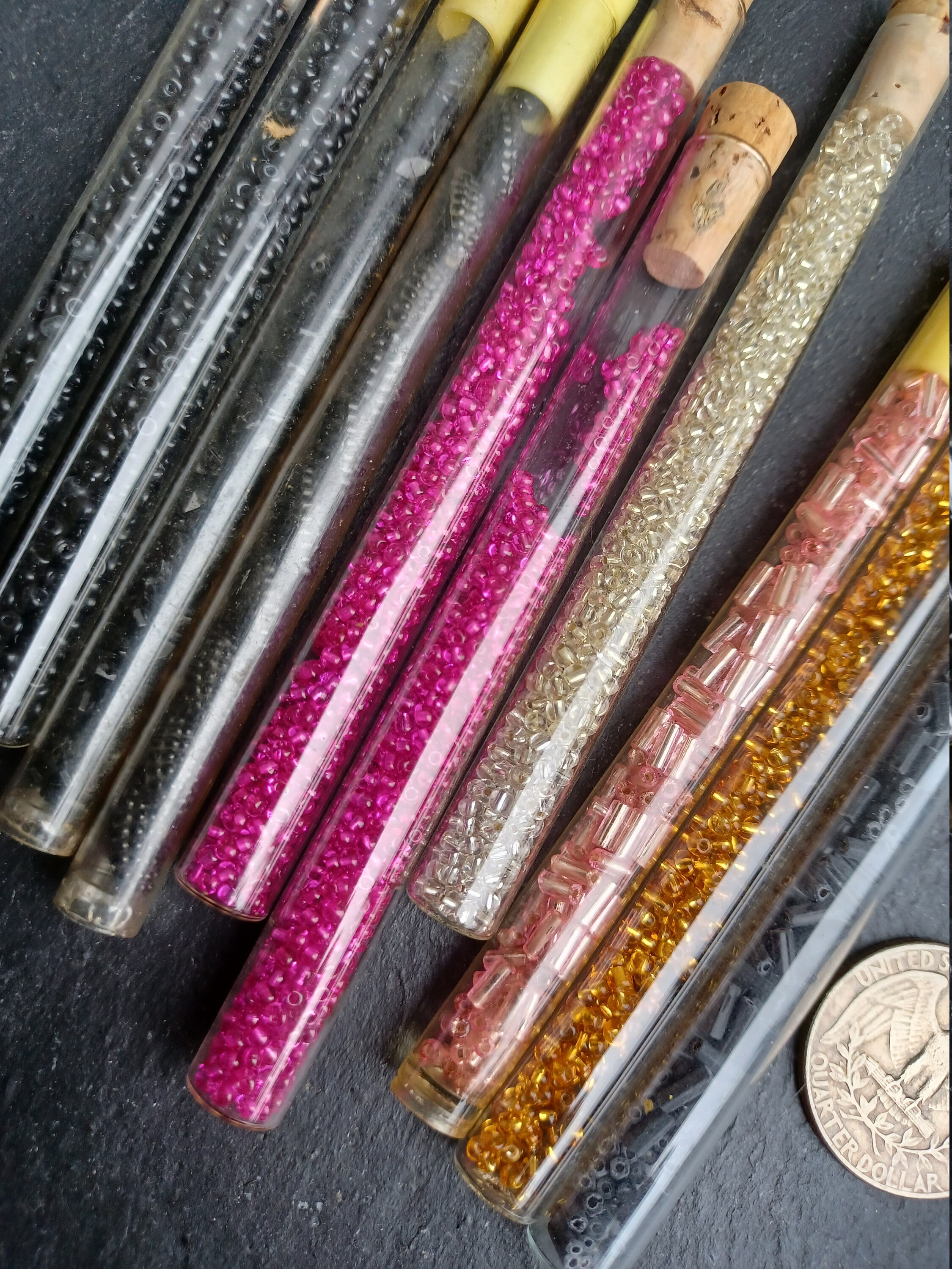 10 Vials of Glass Vintage Seed Beads - Etsy