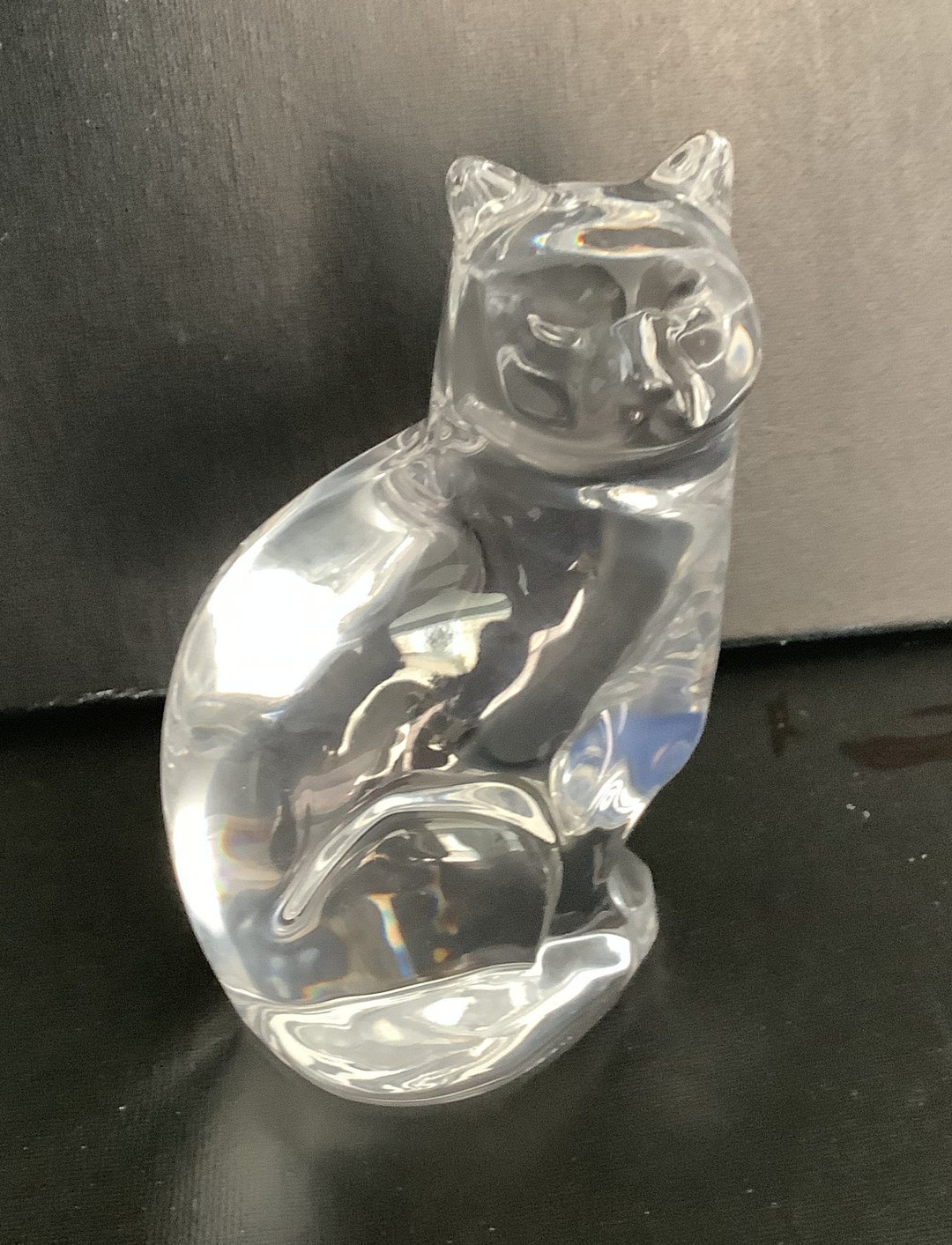 Vintage ORREFORS Sitting Cat Paperweight - Etsy