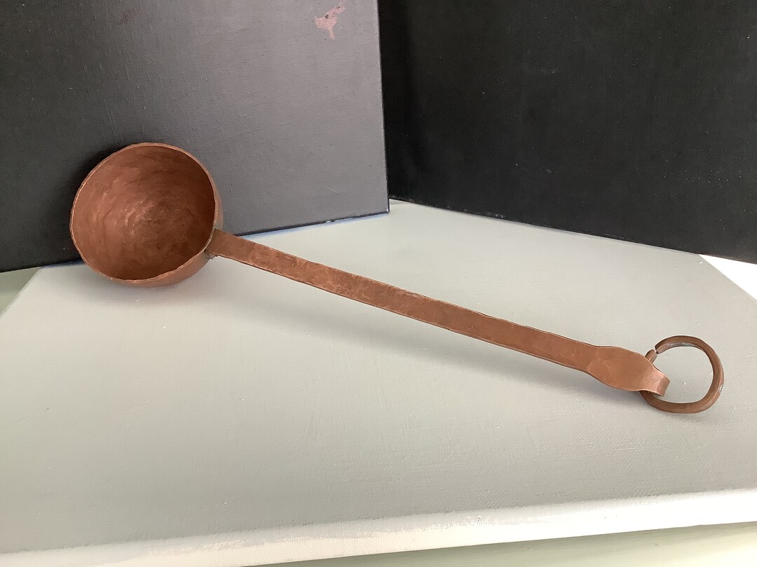Vintage Hand Wrought Solid Copper Ladle With Hanging Ring - Etsy