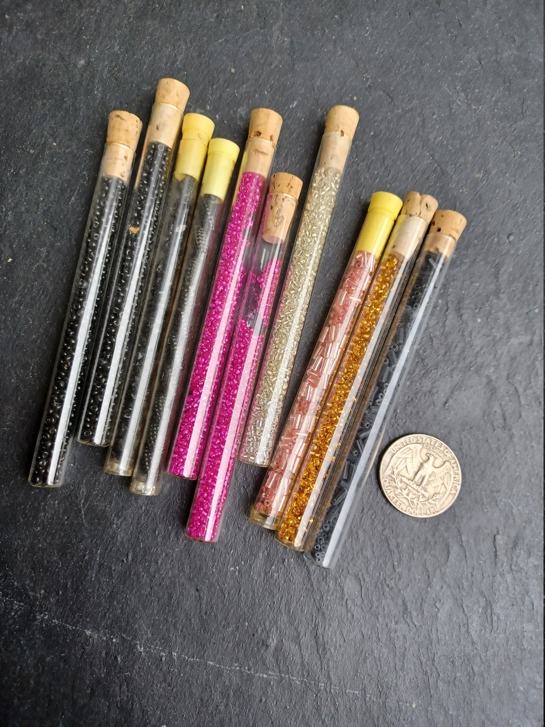 10 Vials of Glass Vintage Seed Beads - Etsy