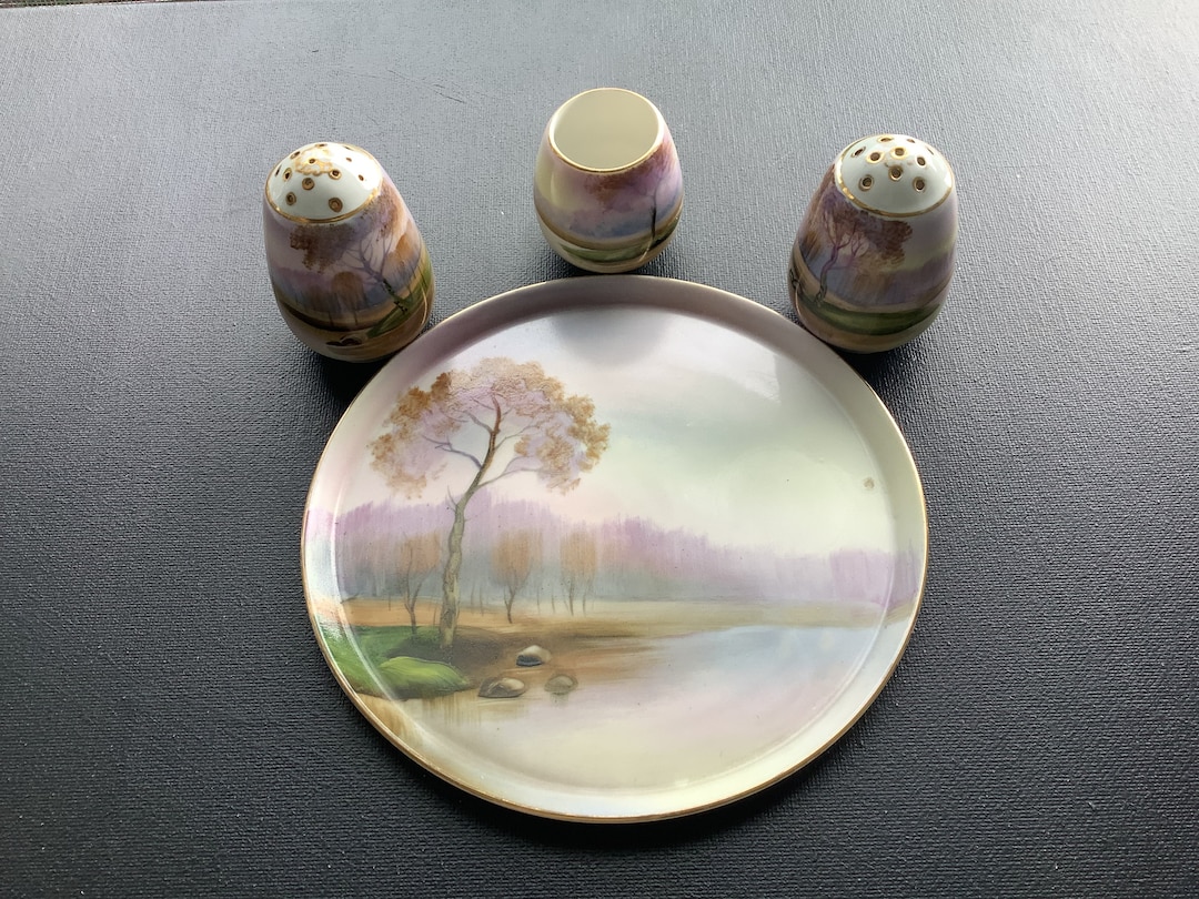 Vintage Noritake 3 Condiment Set With Under Tray - Etsy
