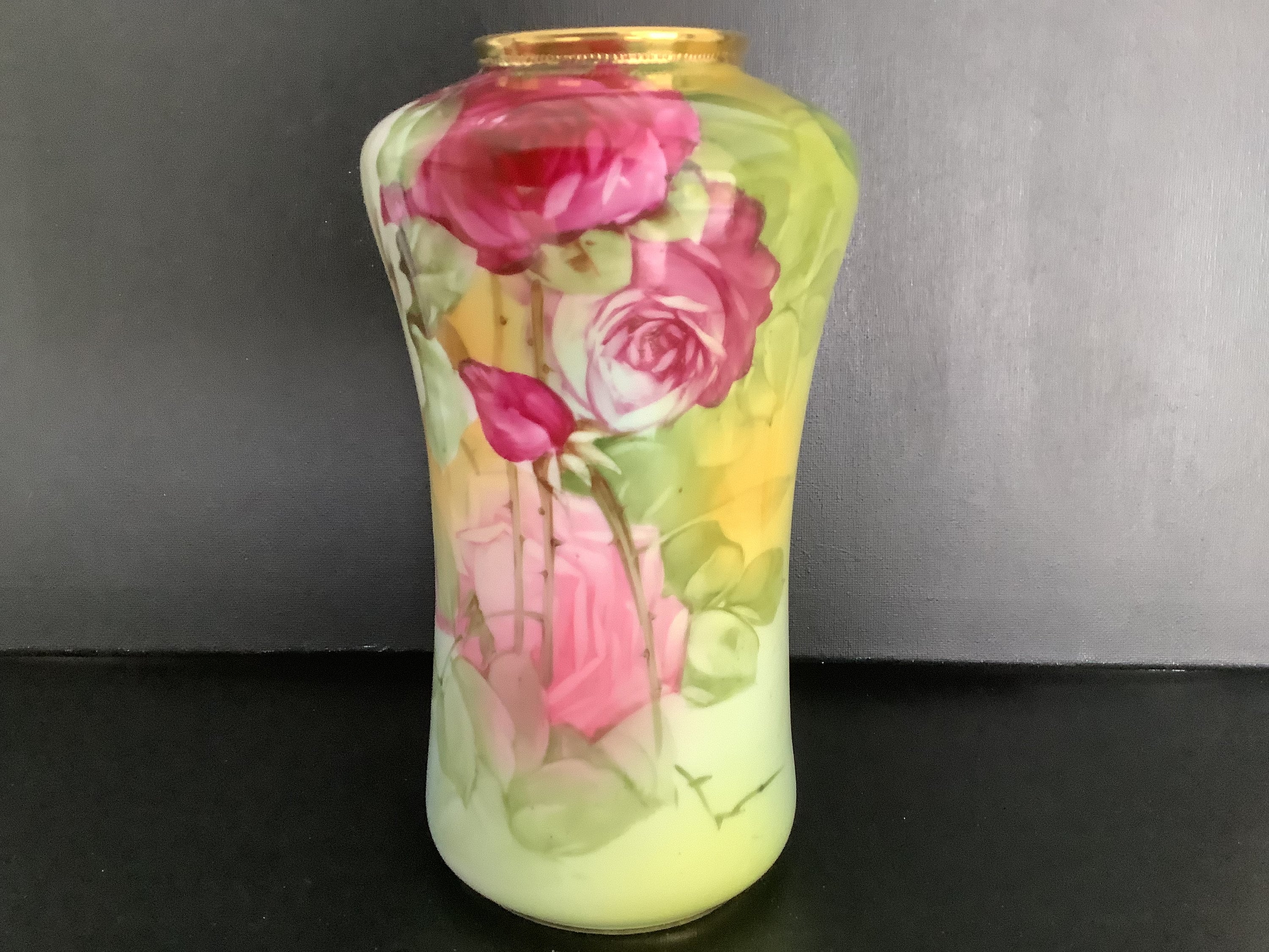 Antique Nippon Hand Painted Rose Vase - Etsy