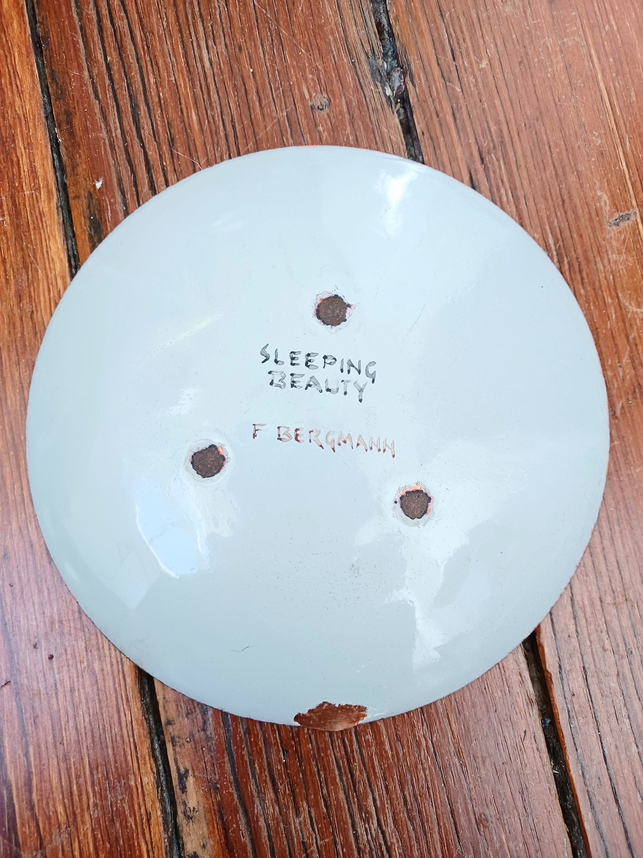 Vintage Franz Bergmann Sleeping Beauty Enamel Plate - Etsy