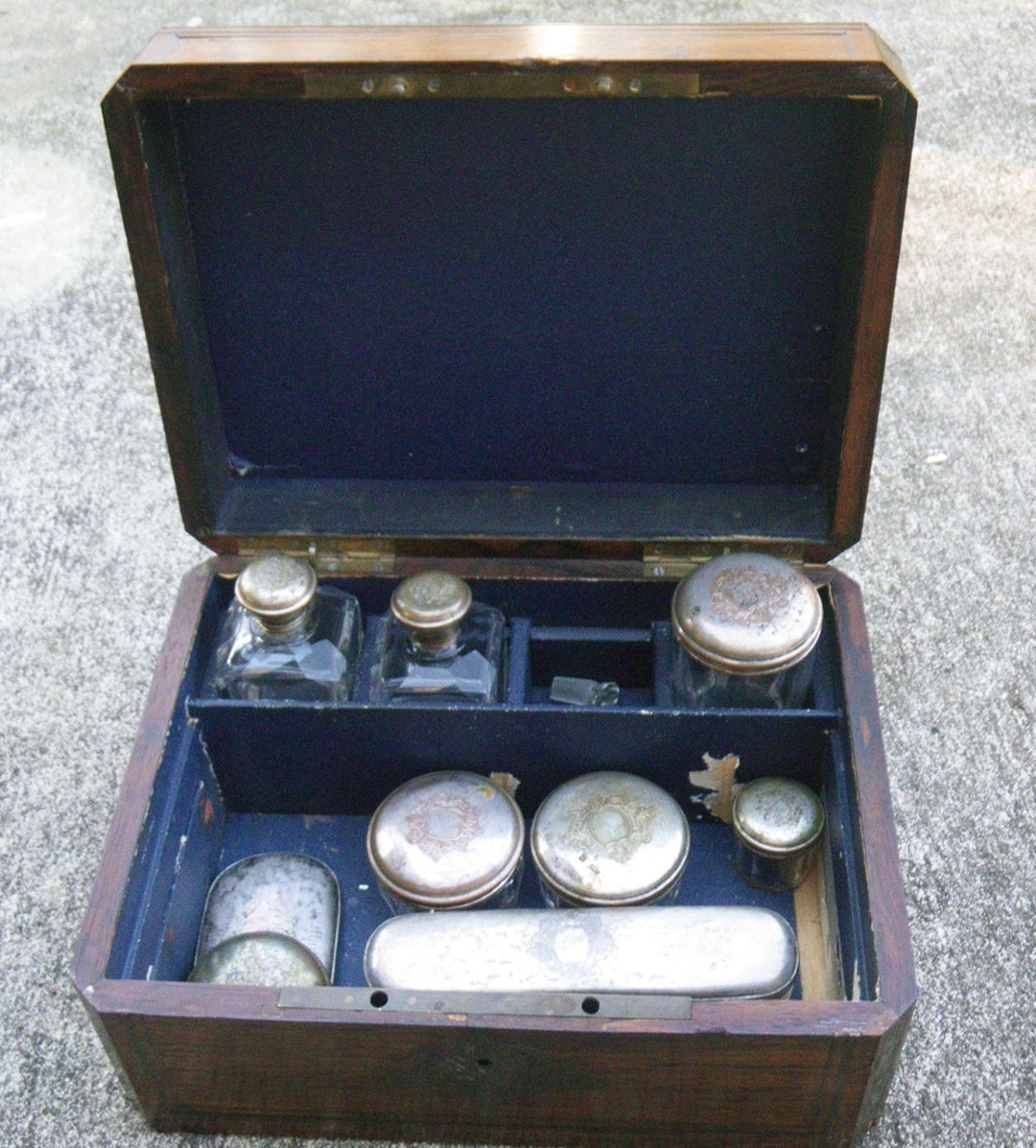 Antique Victorian Toiletry or Vanity Box - Travel Case With Accessories ...
