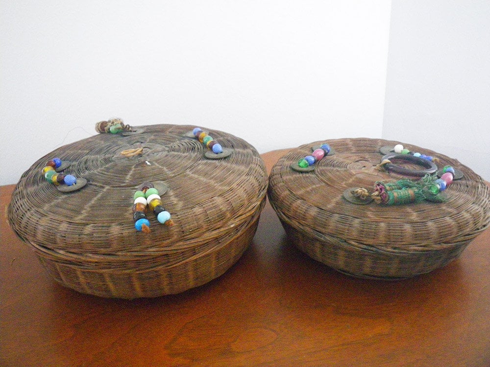 Vintage Chinese Sewing Baskets Set of 2 Nested Baskets - Etsy