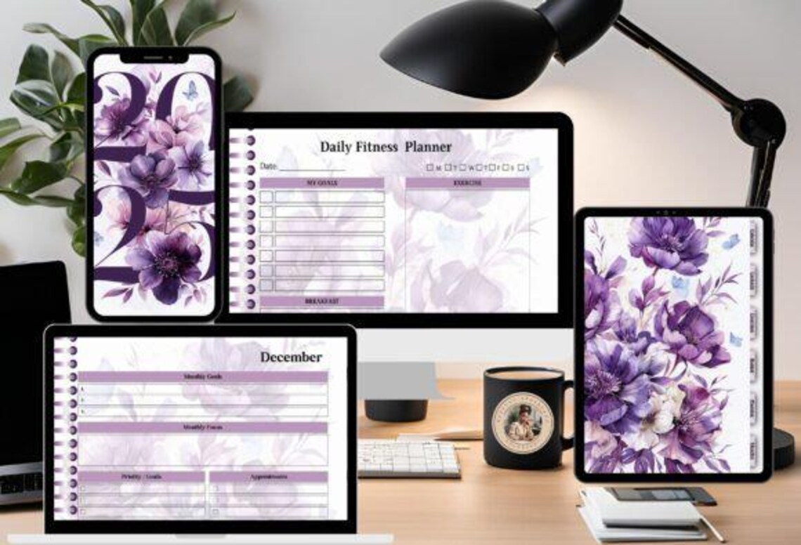 2025 Floral Digital Planner | Printable & Editable Planner | Organize ...