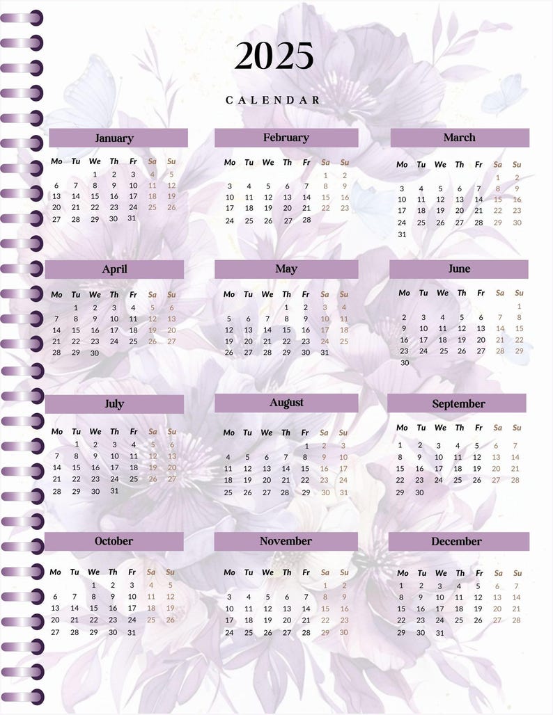 2025 Floral Digital Planner | Printable & Editable Planner | Organize ...