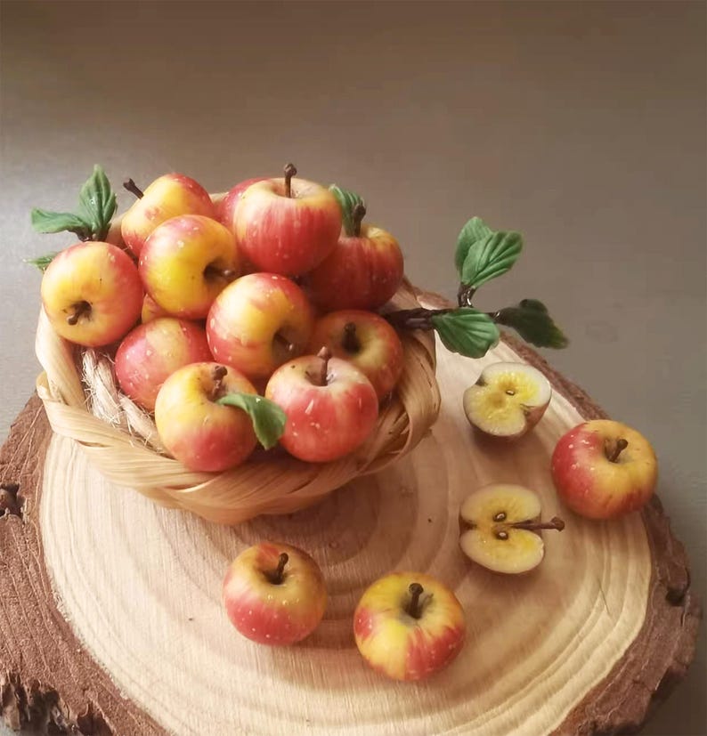 Finished Miniature Gala Apple: 1/6 Scale Dollhouse Fruit, Polymer Clay ...