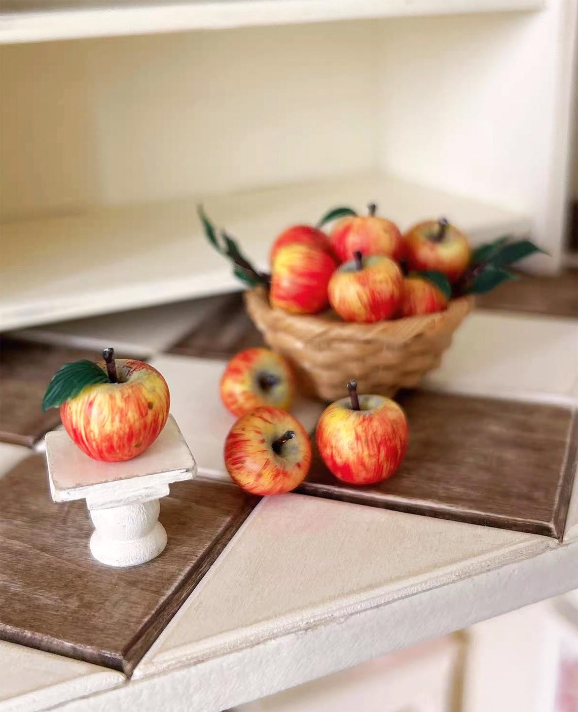 Finished Miniature Gala Apple: 1/6 Scale Dollhouse Fruit, Polymer Clay ...