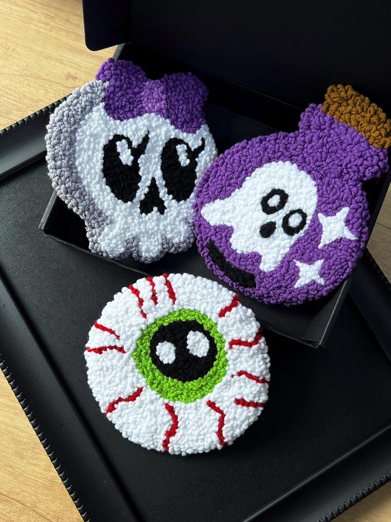 Handmade Punch Needle Coasters |drink Coasters |tufted Rug Coaster ...