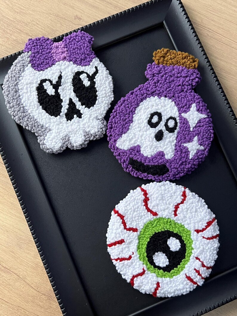 Handmade Punch Needle Coasters |drink Coasters |tufted Rug Coaster ...