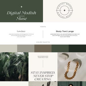 Minimalist Brand Board, Canva Branding Template, Aesthetic Moodboard, Editable Brand Kit, Modern ...