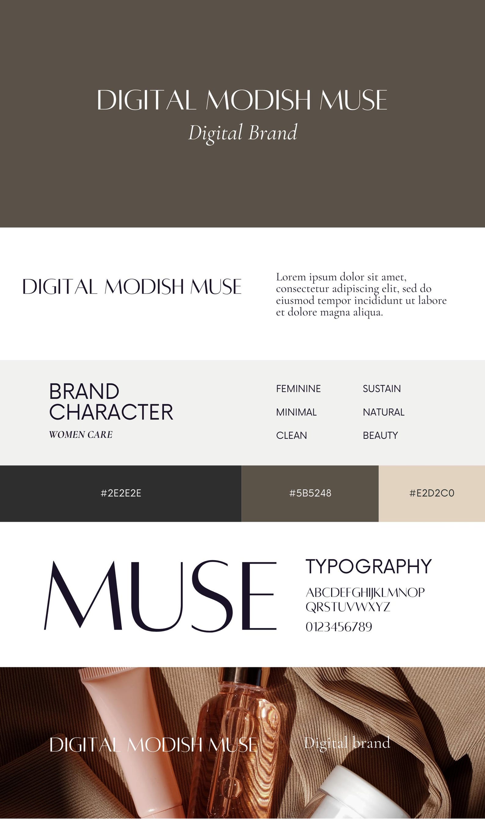 Minimalist Brand Board, Canva Branding Template, Aesthetic Moodboard ...