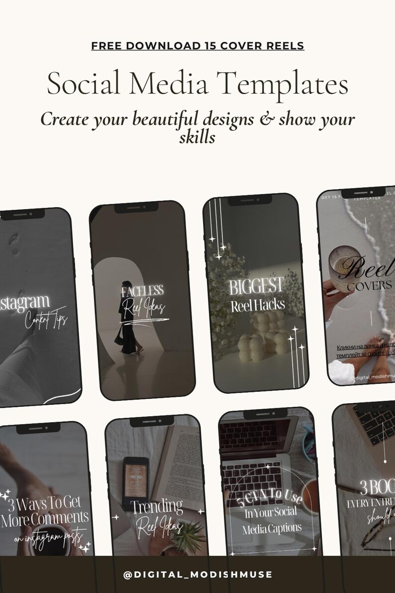 15 Faceless Cover Templates for Instagram and E-books, Aesthetic ...