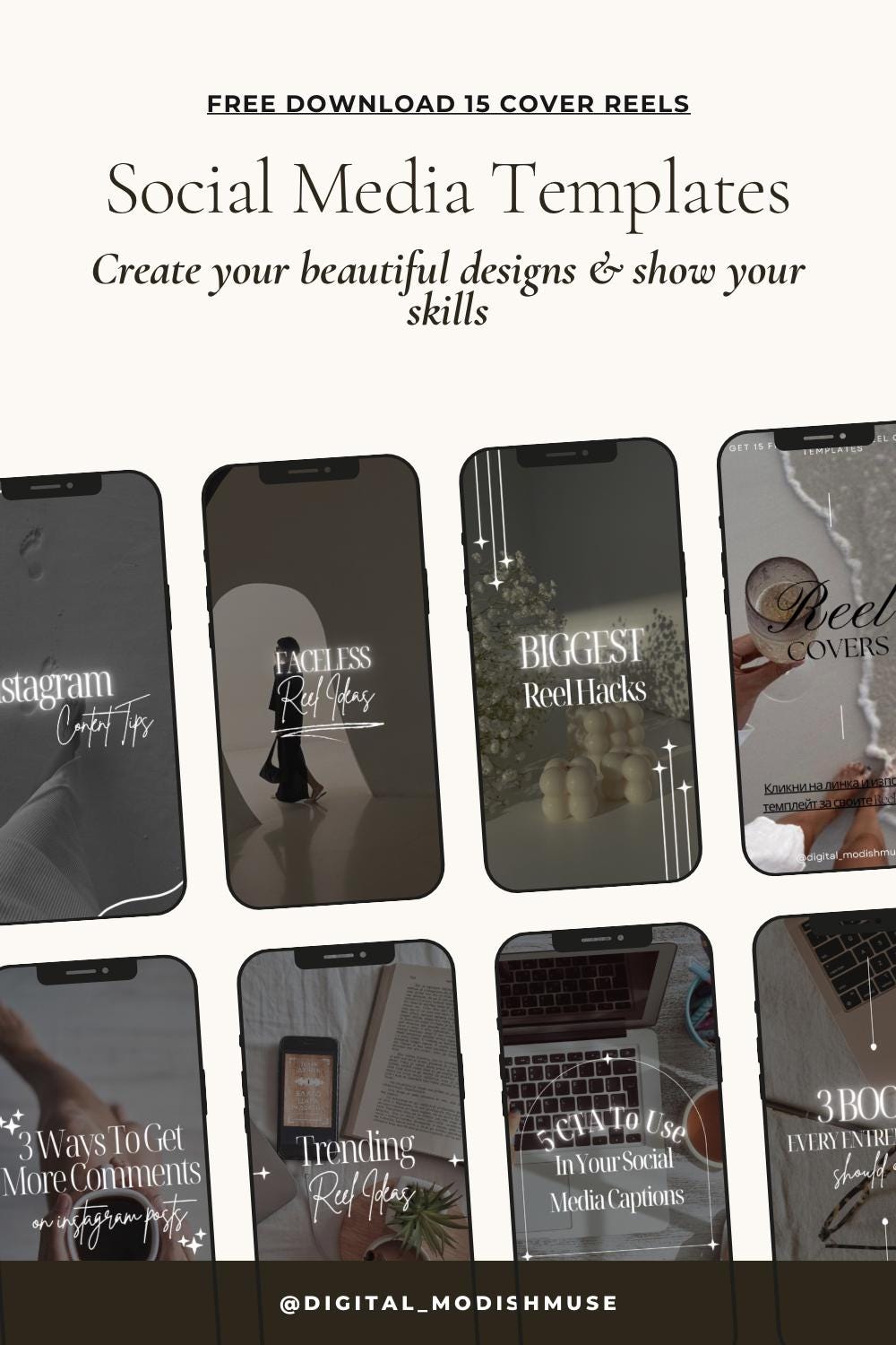15 Faceless Cover Templates for Instagram and E-books, Aesthetic ...