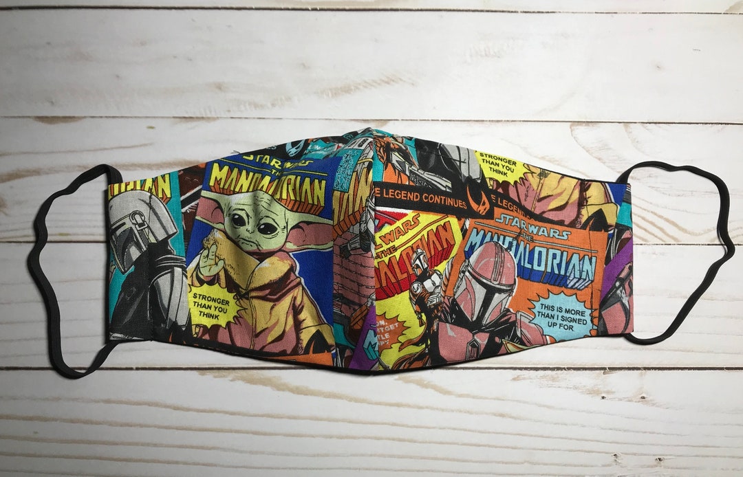 ADULT Mando Comic Like Face Mask WITH Nose Wire and Filter Pocket - Etsy