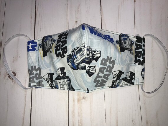 ADULT WHITE BLUE War Stars Robot Face Mask 100%cotton - Etsy