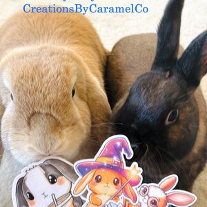 Vinyl Bunny Boba Tea Sticker - Cute Brown Bunny Drinking Bubble Tea ...