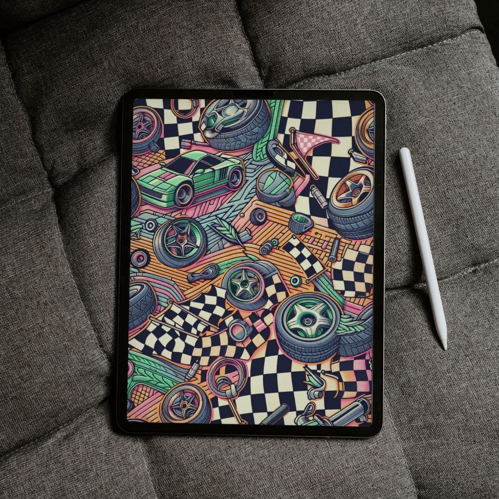 Y2K Racing Car Aesthetic Wallpaper – Instant Download | Use as Iphone ...