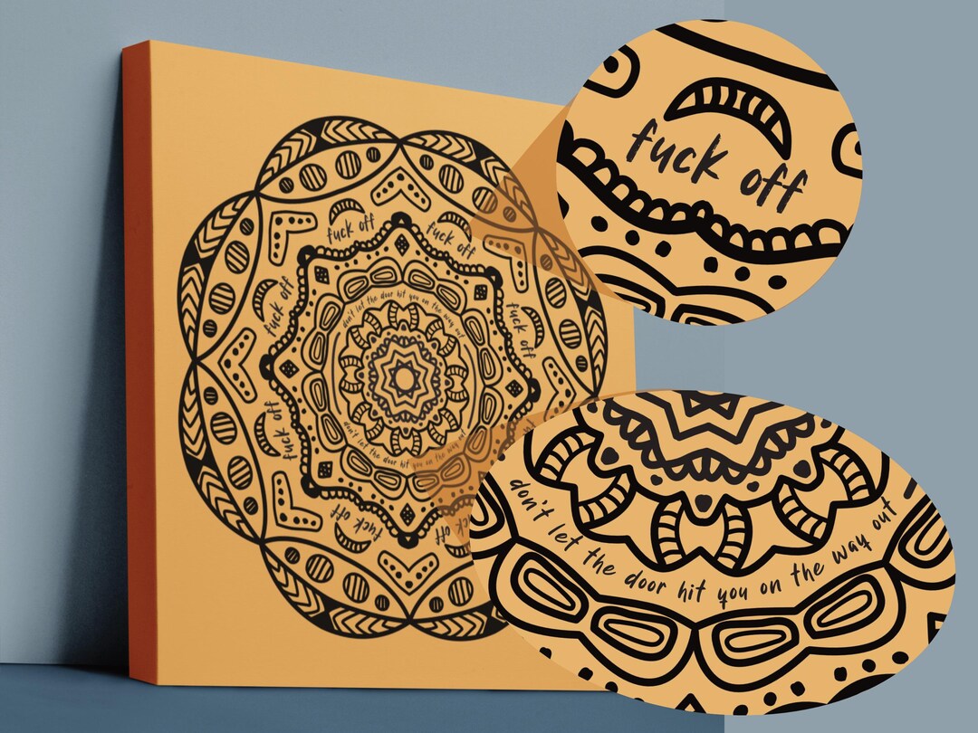 Cuss Word Mandala SVG Hidden Swearing Mandala Adult Humor Decor Funny ...