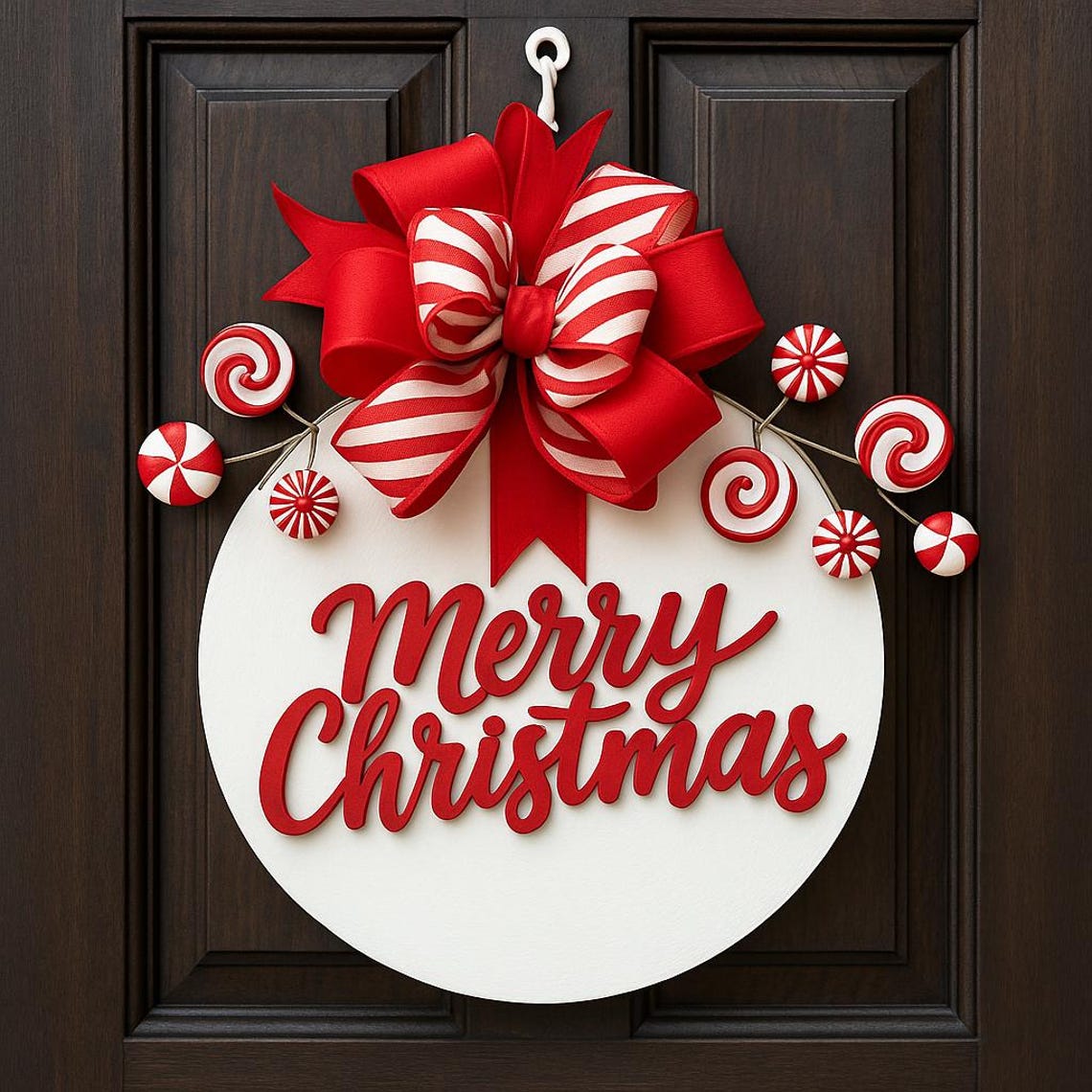 Handmade Peppermint Candy Christmas Door Hanger - Etsy