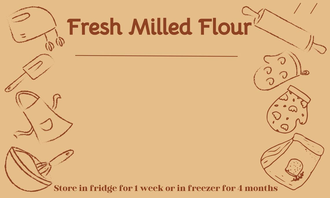 Recipe Cards PNG Digital Download Kitchen Dry Goods Mix Fresh Milled ...