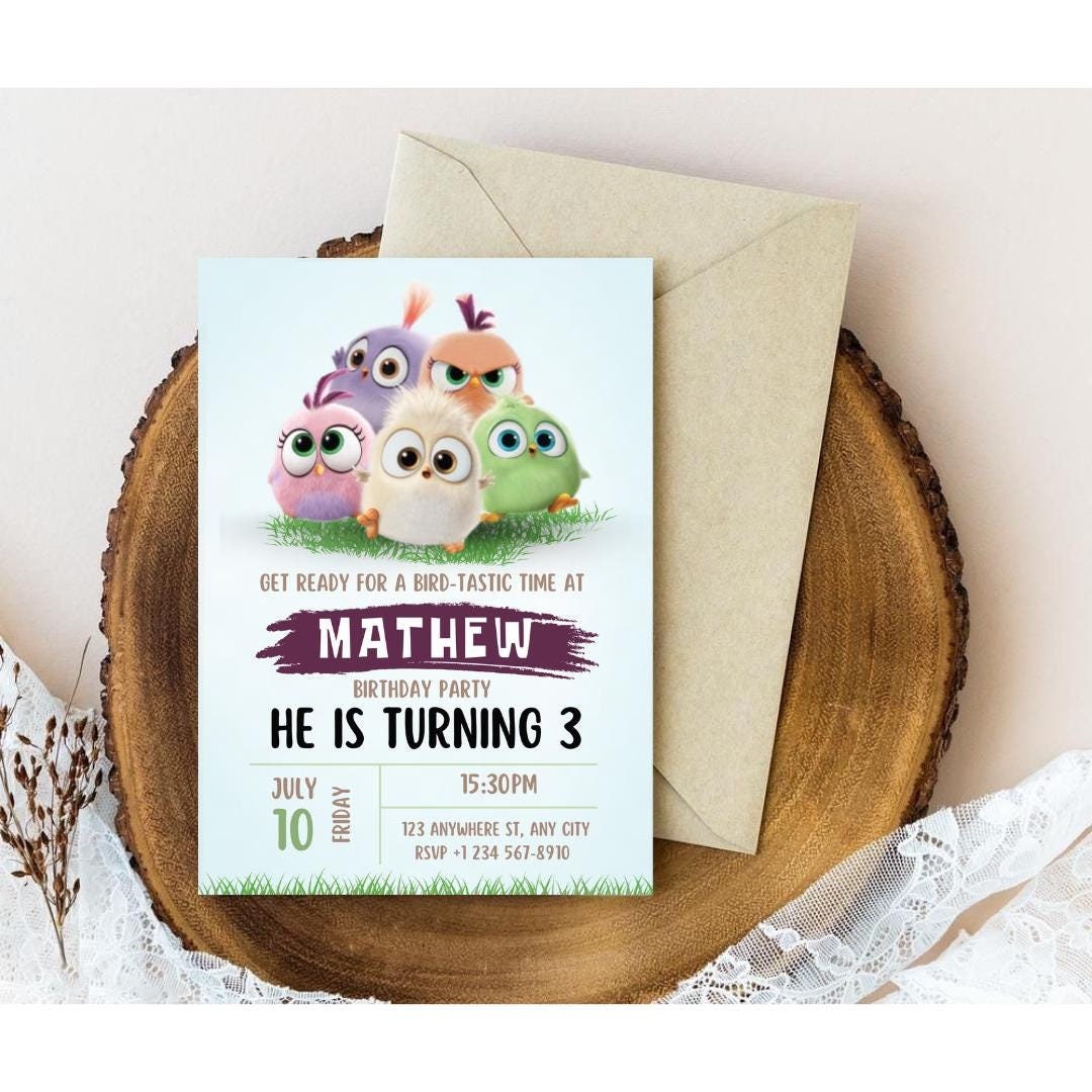 Angry Birds Birthday Invitation Editable Printable Mad Birds Birthday ...