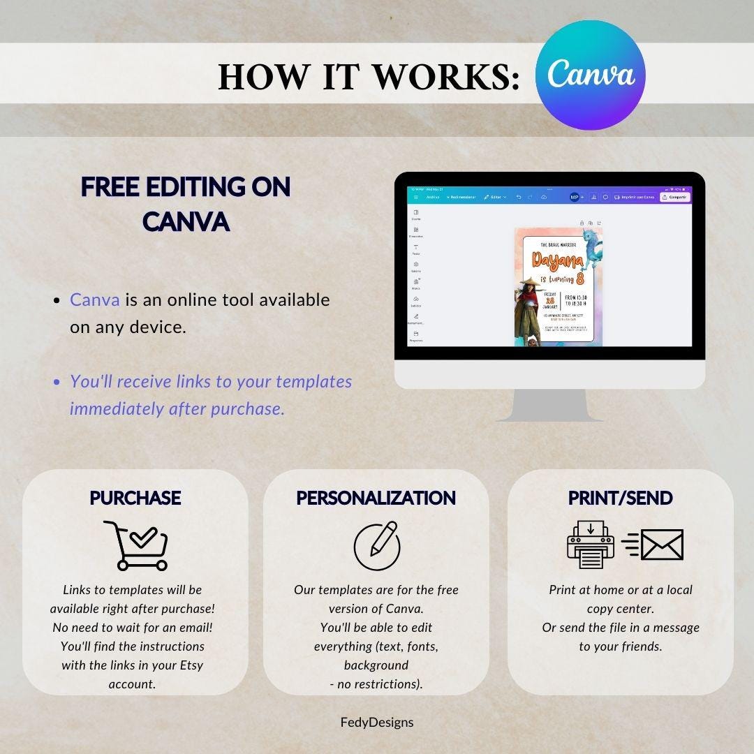 Raya Birthday Party Invitation for Kids Birthday Invitation Themed Raya ...