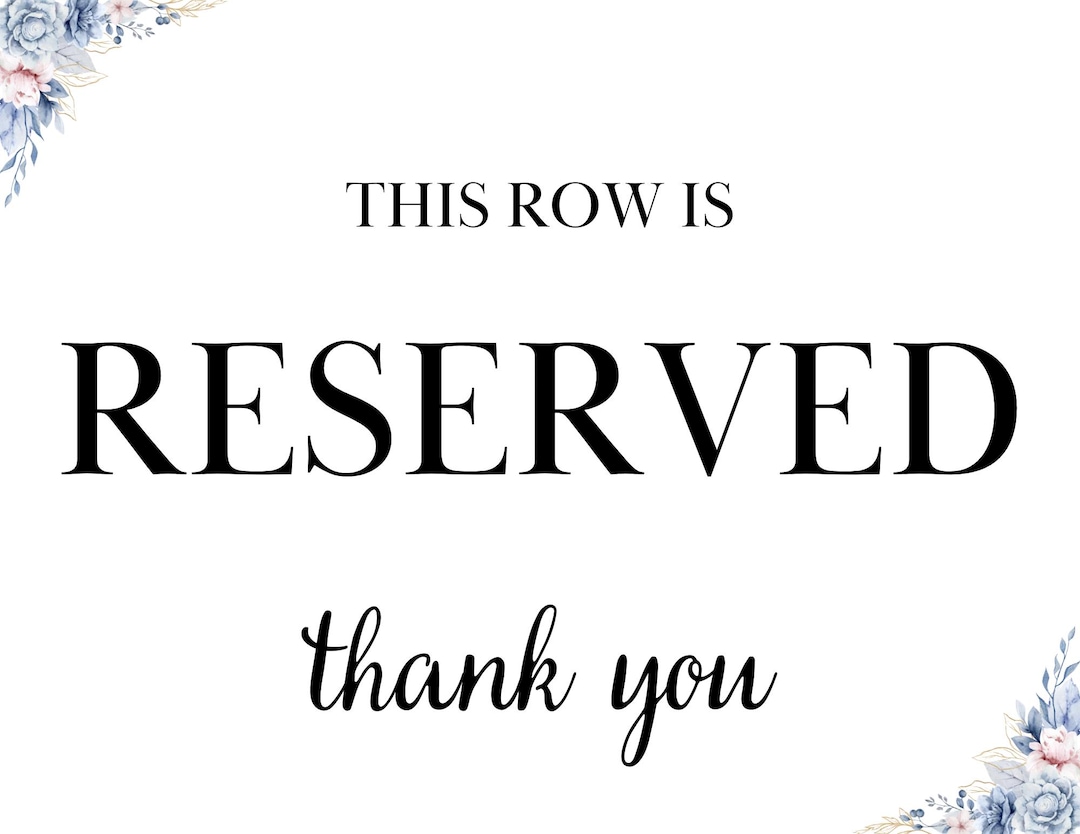 Blue Floral Reserved Row Sign 11inx8.5in - Etsy