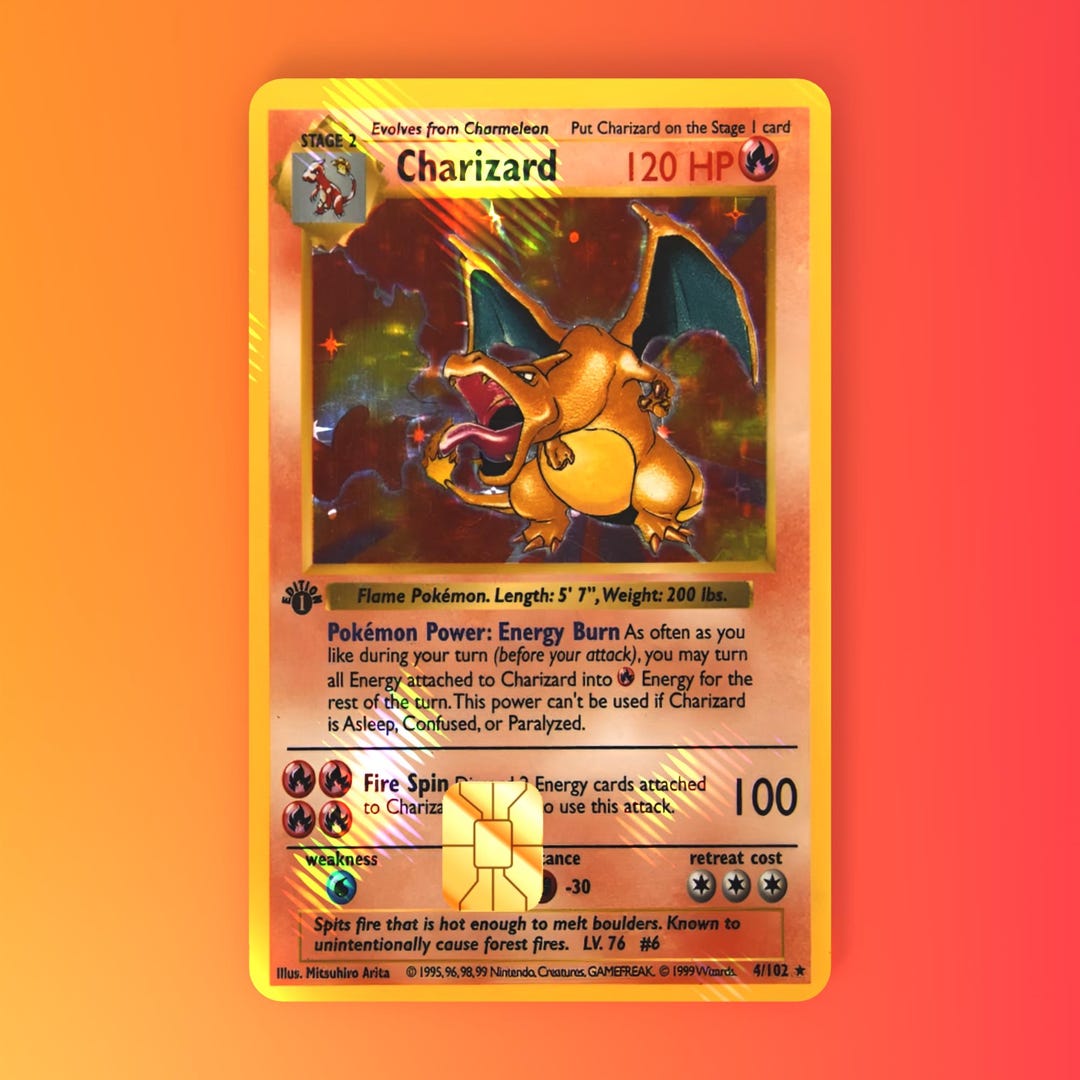 Charizard Card Sticker Sticker Card Skin Card Wrap Card Covers ...