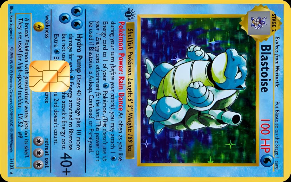 Blastoise Card Sticker Card Skin Card Wrap Card Covers Holographic Card ...