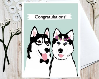 Husky Wedding Card - Etsy