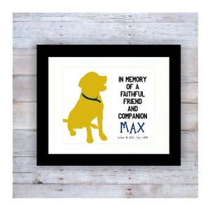 Labrador Memorial Black Lab Memorial Yellow Lab Art Black | Etsy