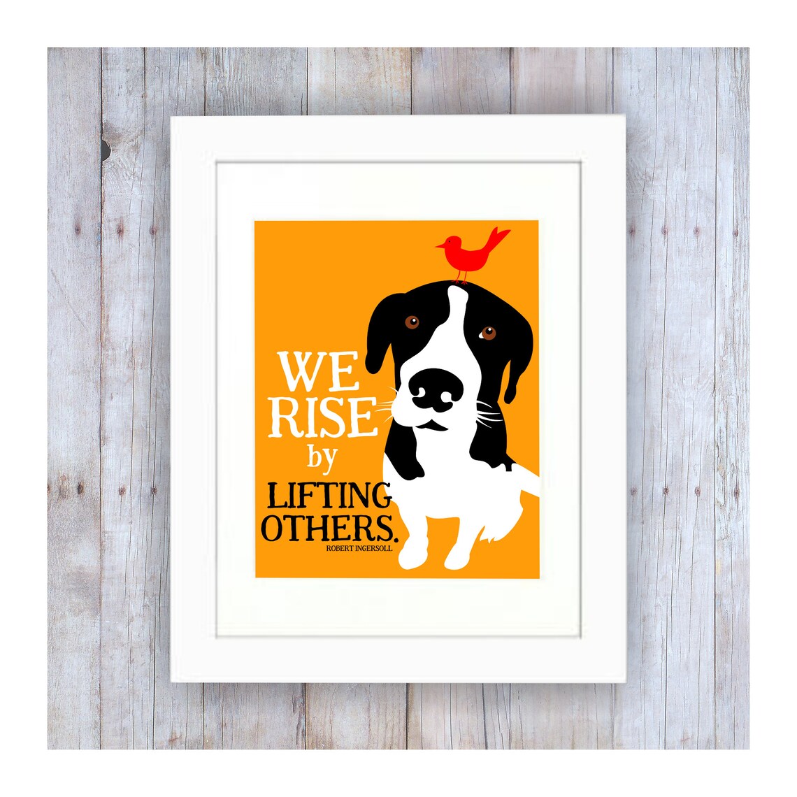 Hound Dog Art Teamwork Wall Decor Dog Artwork Funny Dog | Etsy