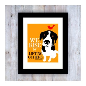 Hound Dog Art Teamwork Wall Decor Dog Artwork Funny Dog - Etsy