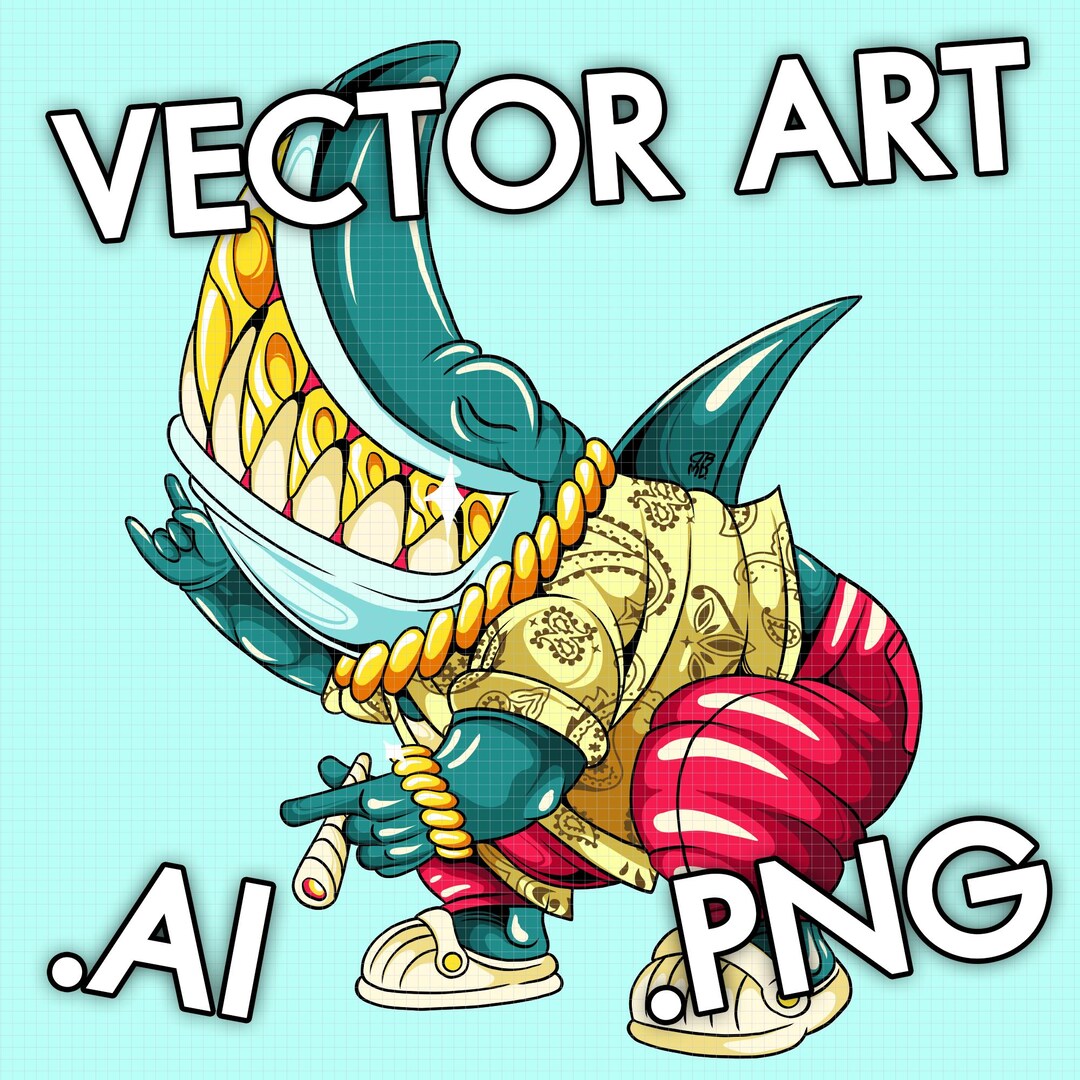 RICH SHARK! A Gangster Hip-hop Shark With a Gold Teeth - Etsy