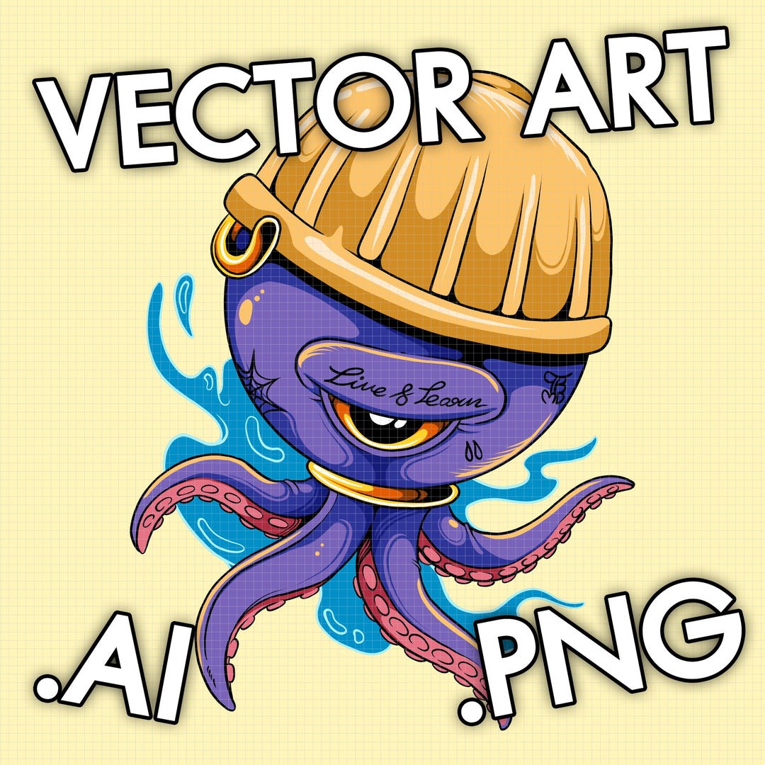 OCTOPUS BUT GANGSTER. A Octopus Illustration With a Gangster Hip-hop ...