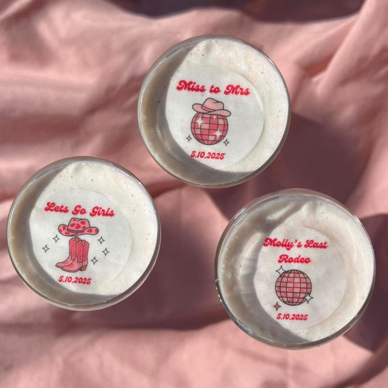 Disco Cowgirl Edible Wafer Paper Drink Toppers: Western Bachelorette ...