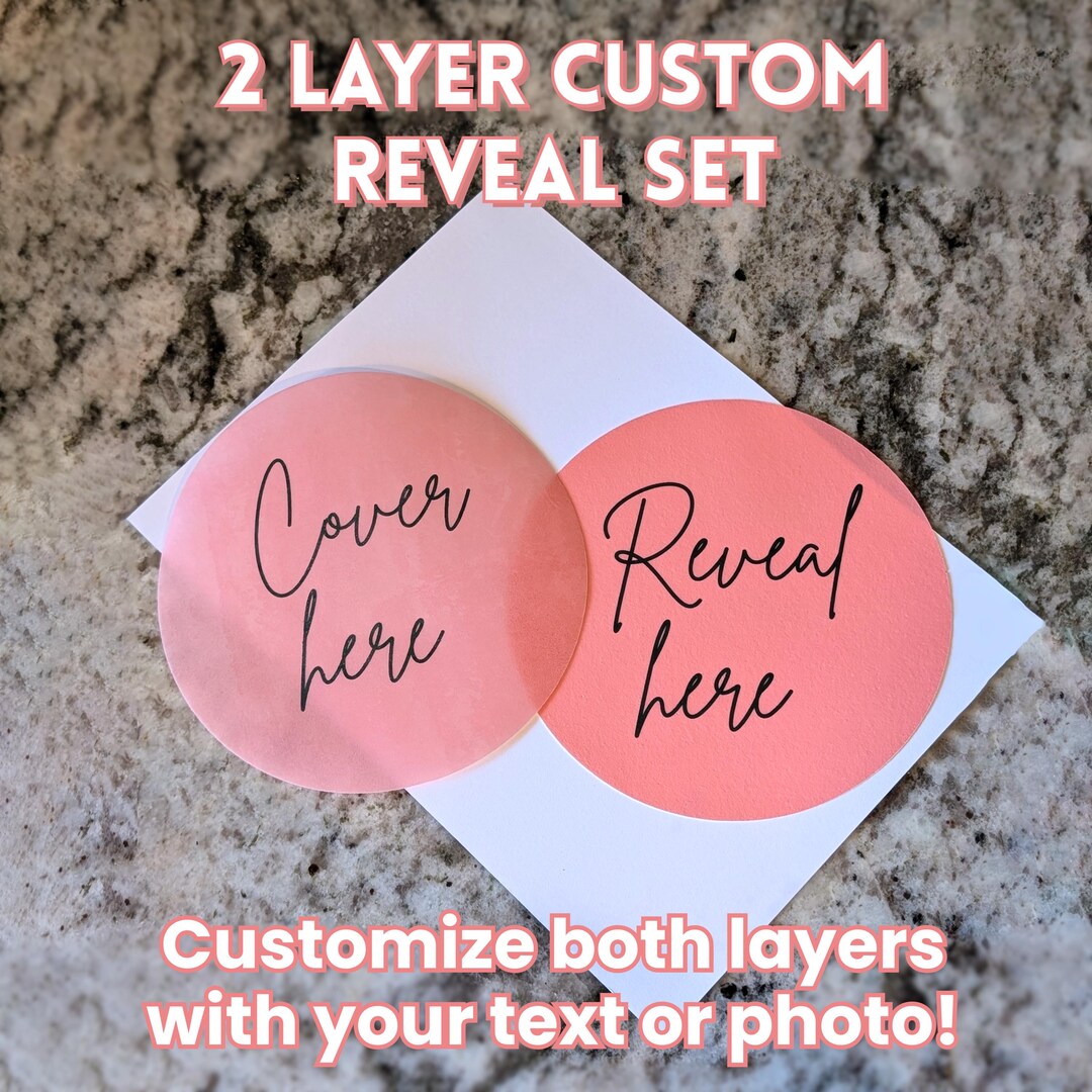 Custom 2 Layer Reveal Cake Topper Set – Pre-cut Wafer Cover & Icing ...