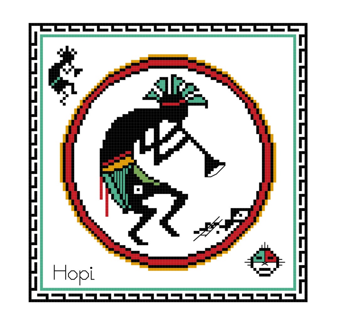 HOPI FLUTE PLAYER - Southwest Design Series for Cross Stitch or ...